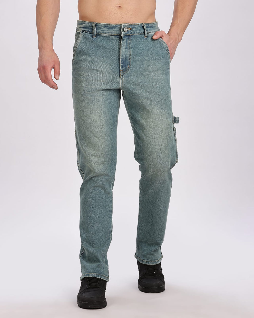 Blue Yellow Tint Men's Carpenter Denim – Raw Purple